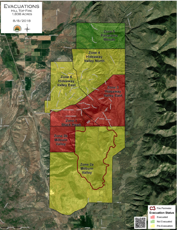 Evacuations in place for Hilltop Fire, pre-evacuation notice for Coal ...